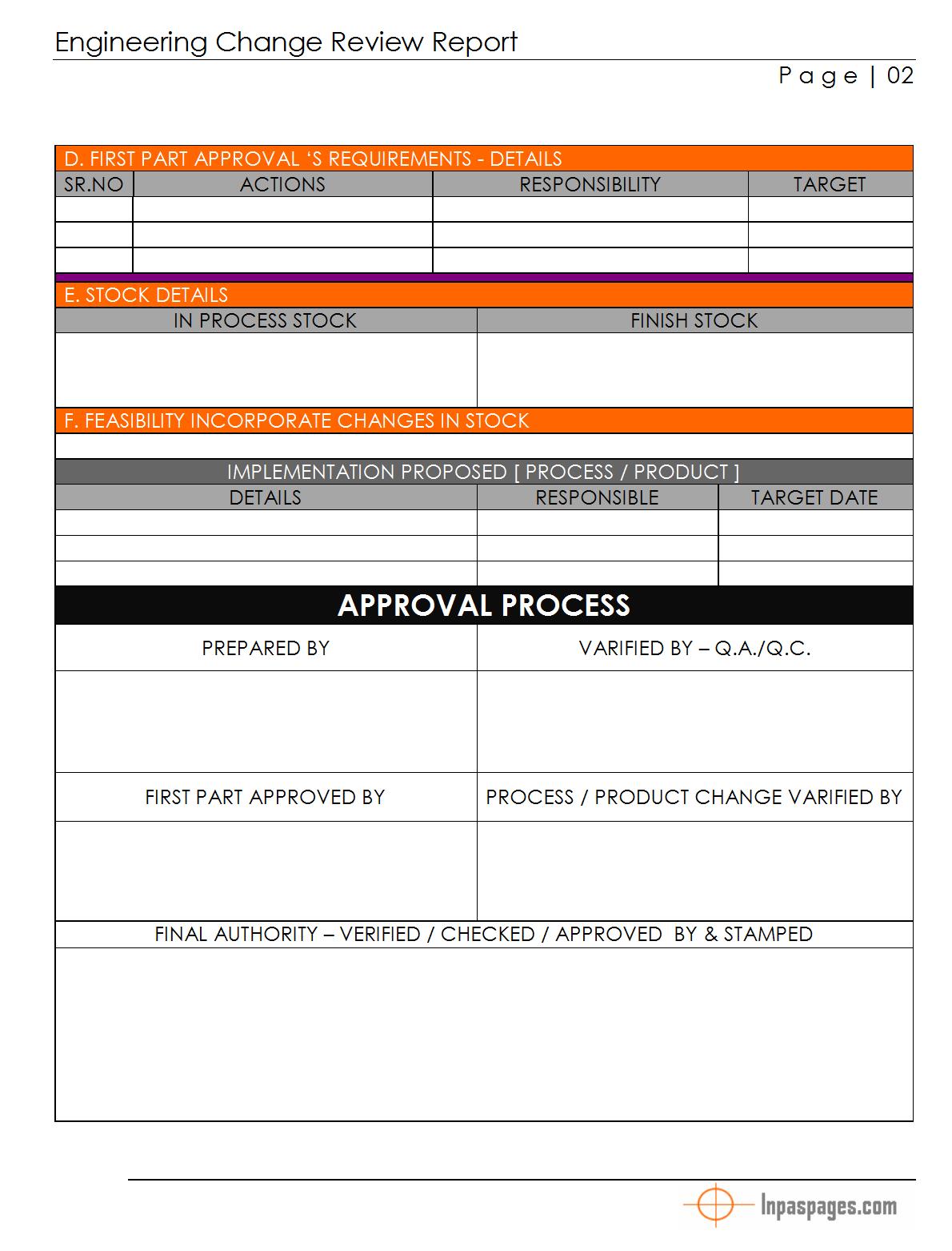 Engineering Change Review Report Format Word PDF Report