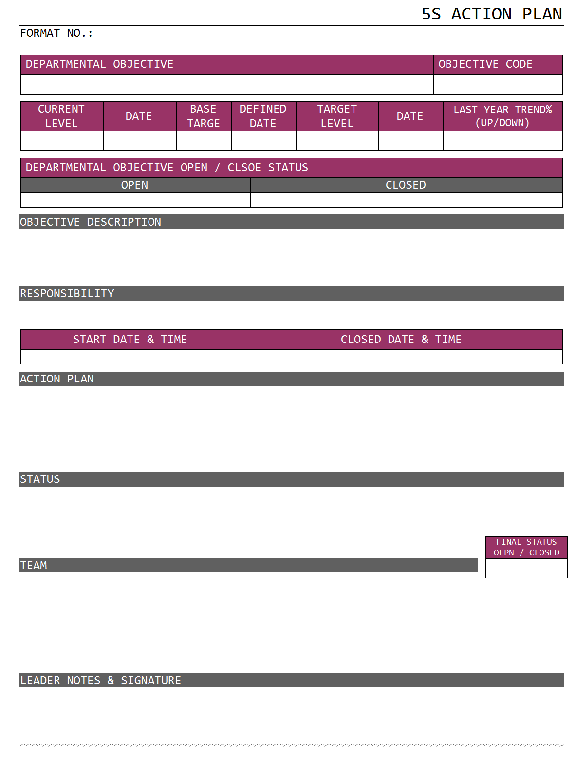 5S Implementation Plan Template Excel 5S Implementation Plan Template Excel