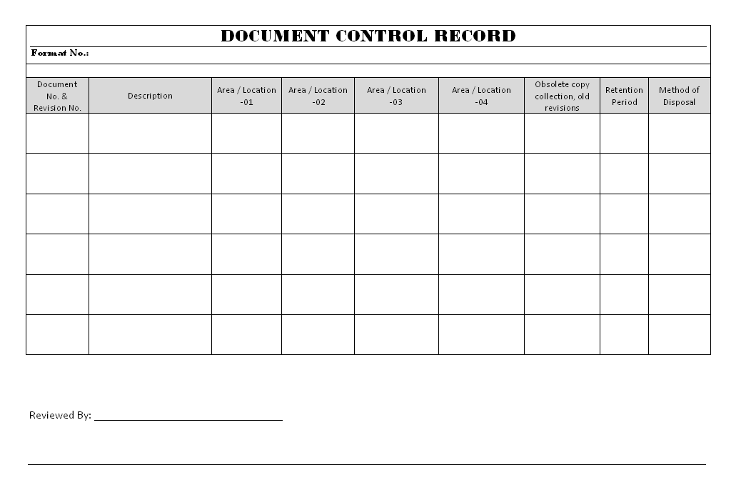 Document Control Record