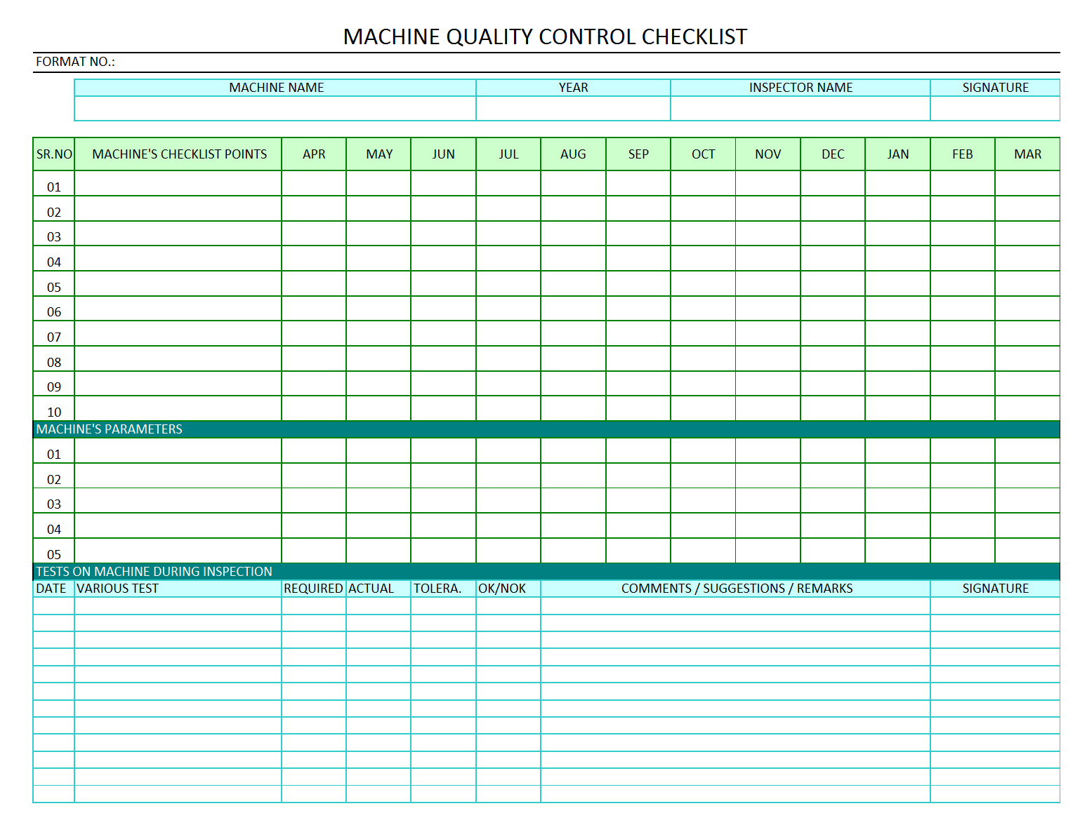 Quality Control Checklist Template Word Quality Control Checklist Template Word