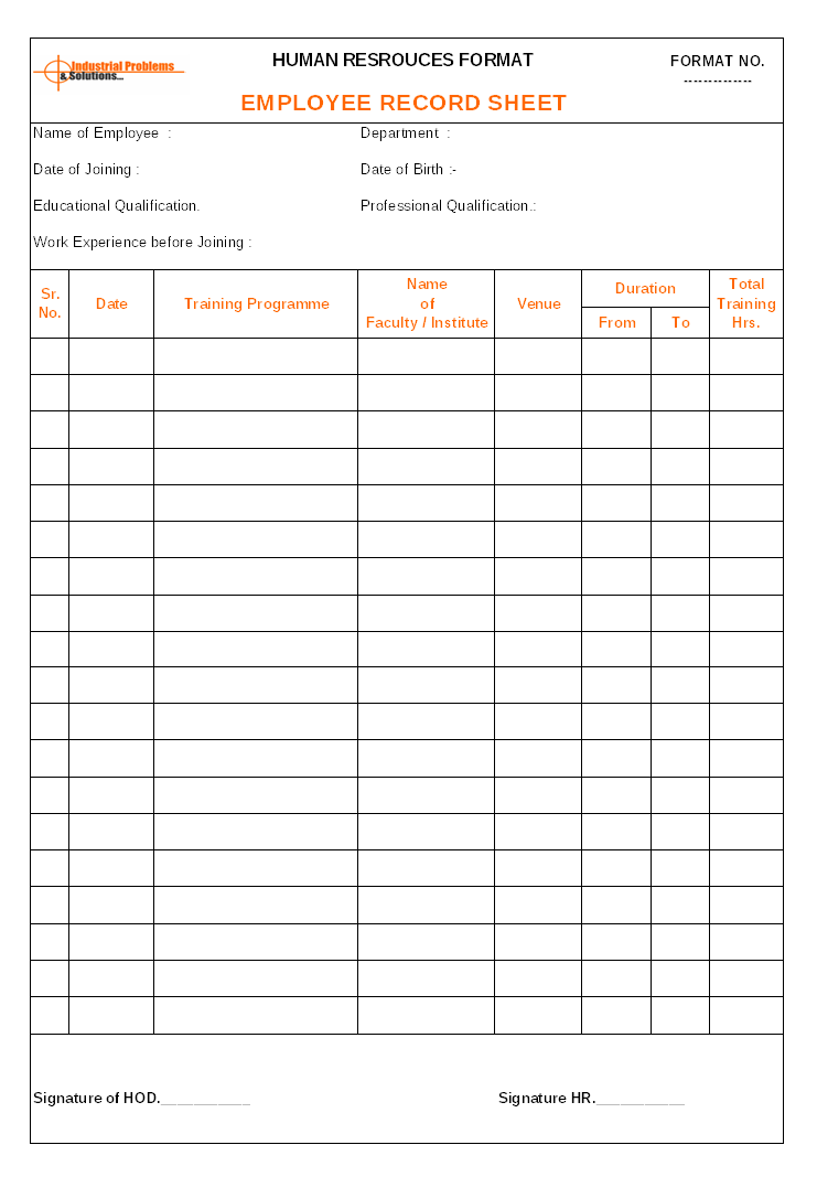 Sample Employee Record Form Classles Democracy Vrogue