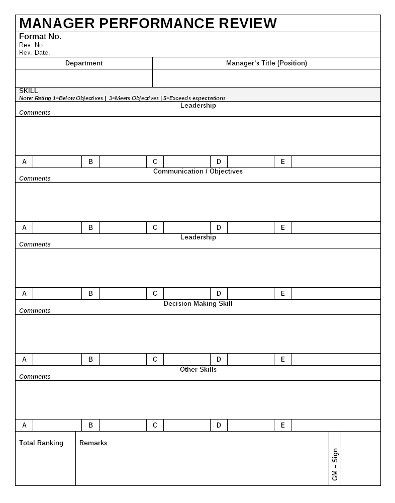 Manager Performance Review Document