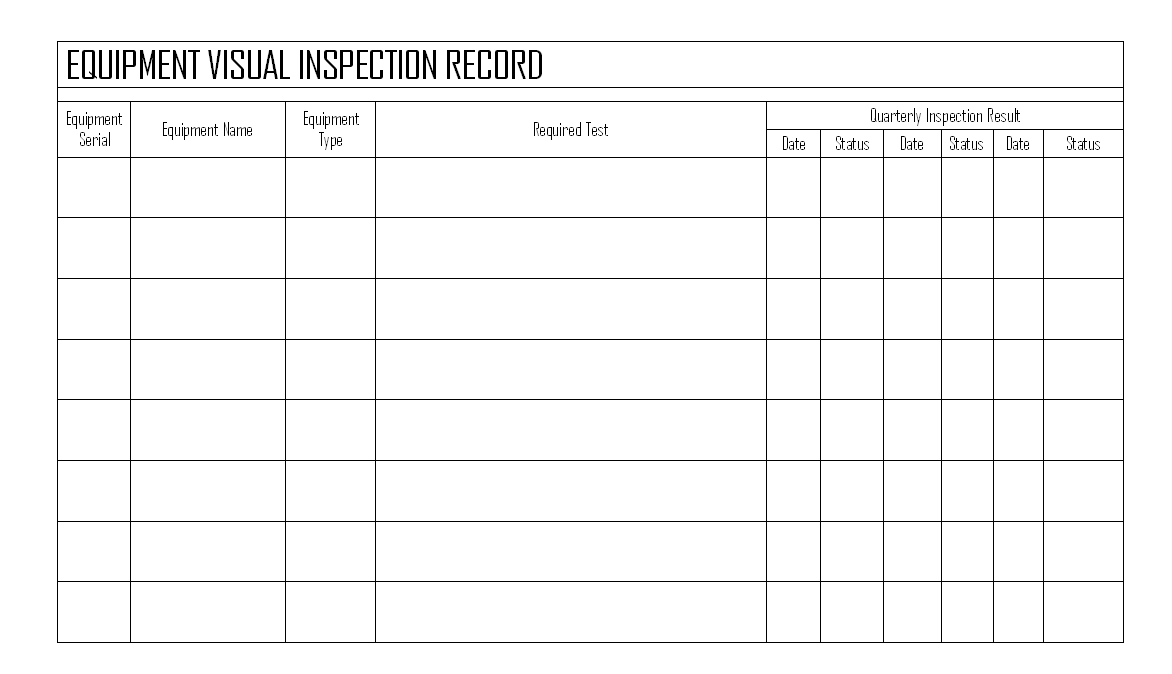 Equipment Visual Inspection Record format| Samples | Word Document Download Equipment Visual Inspection Record format| Samples | Word Document Download