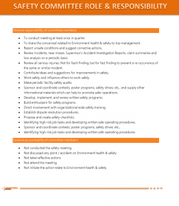 safety committee role & responsibility