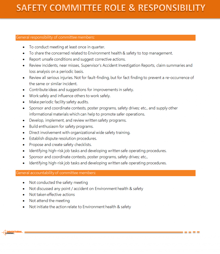 safety committee role & responsibility
