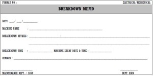 Break Down request memo