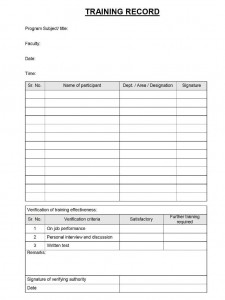 Training Record Format