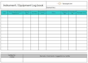 equipment logbook-instrument logbook