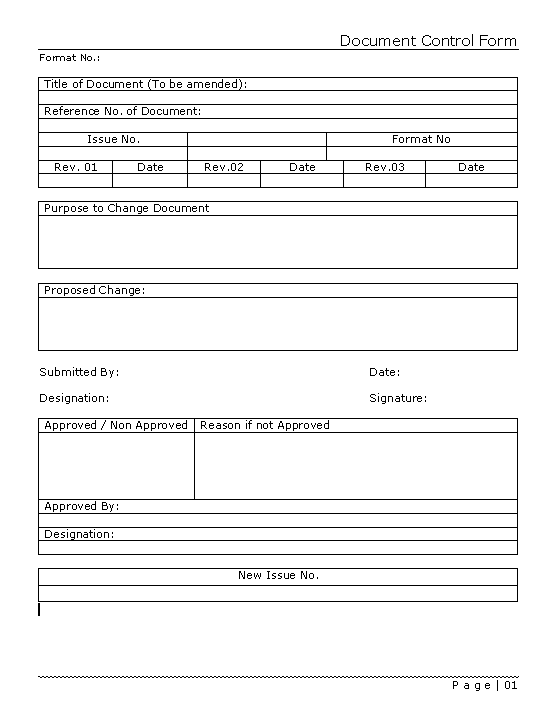 Document Control Form