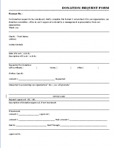 Donation Request form