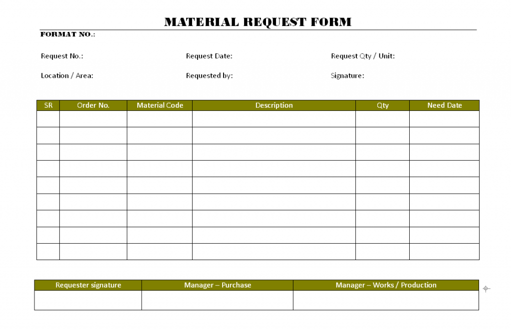 Material request Form