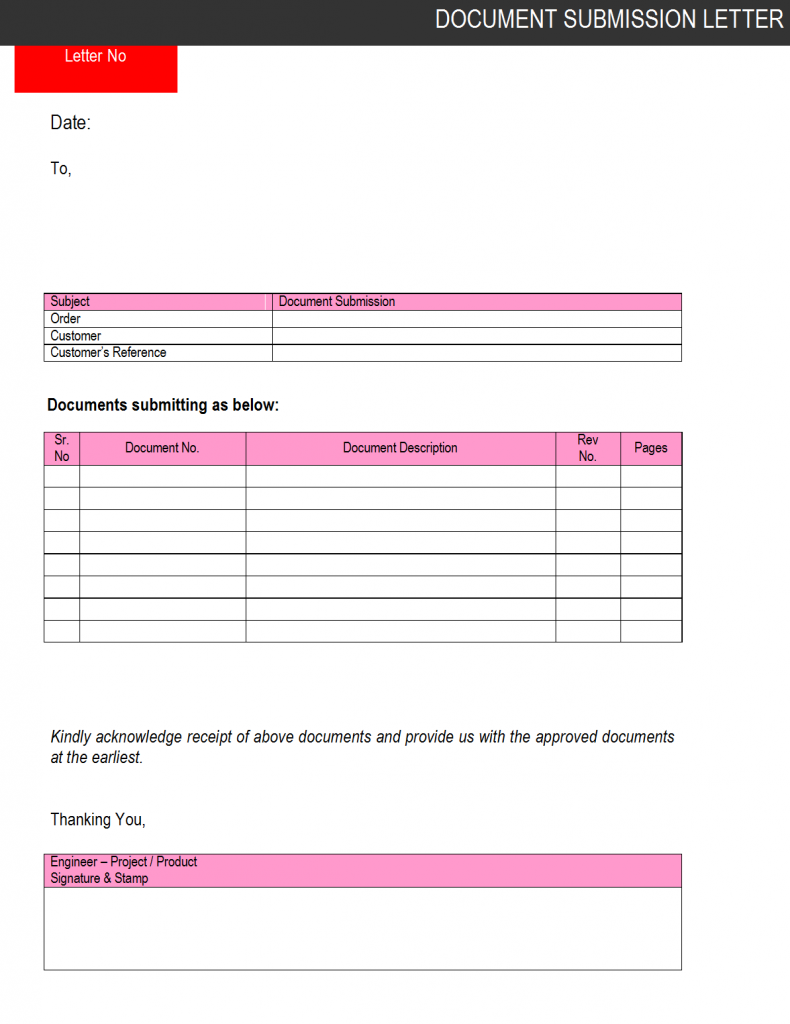 Document Submission Letter document-submission-letter