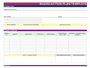 Board Action Plan Template