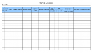 Visitor log book