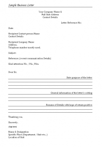 Sample Business Letter