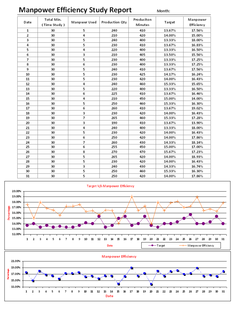 Manpower efficiency study