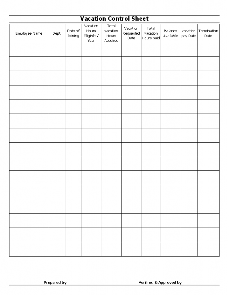 Vacation control management