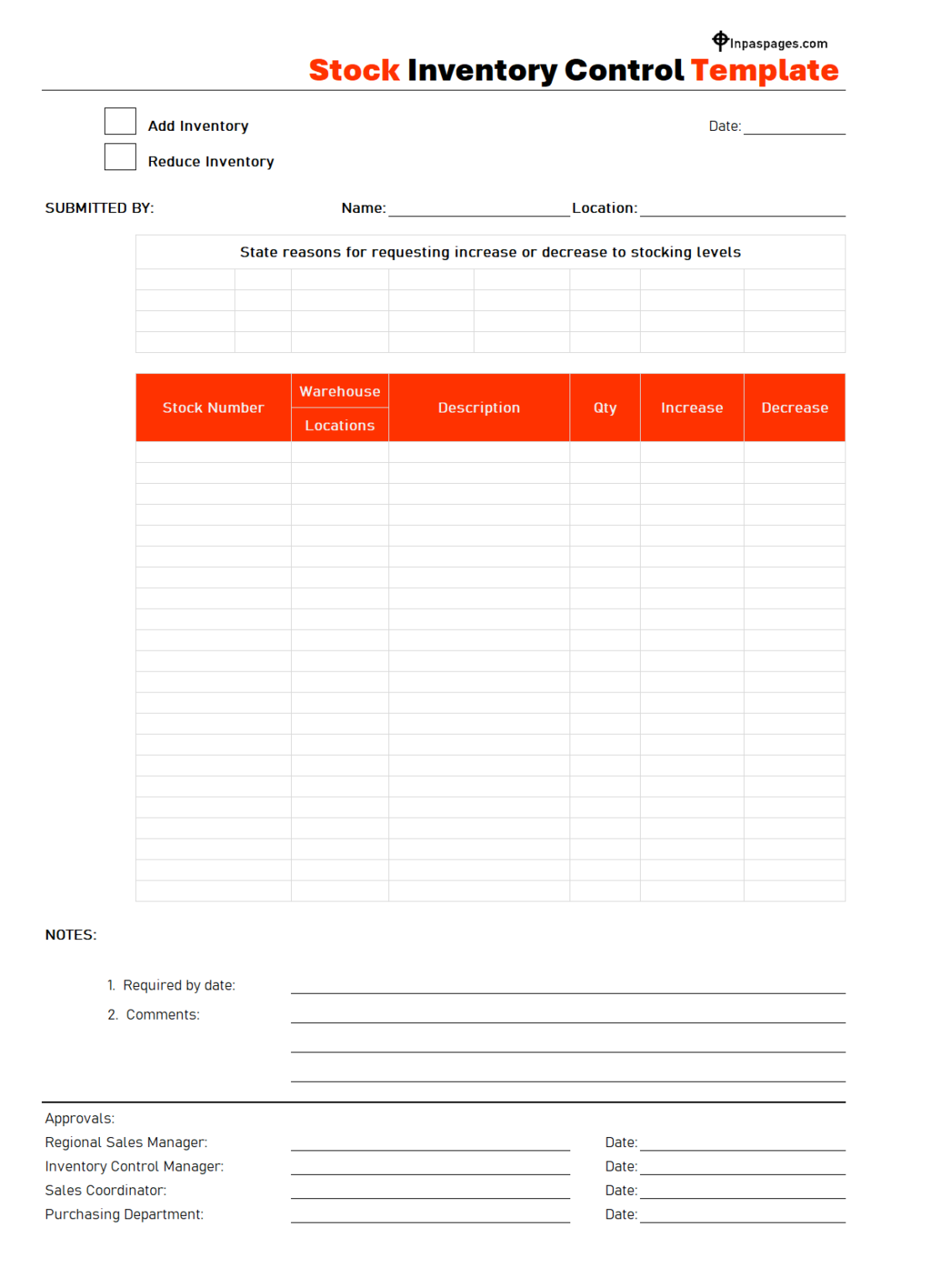 Inventory Template – Free Sample, Example, Format in Excel