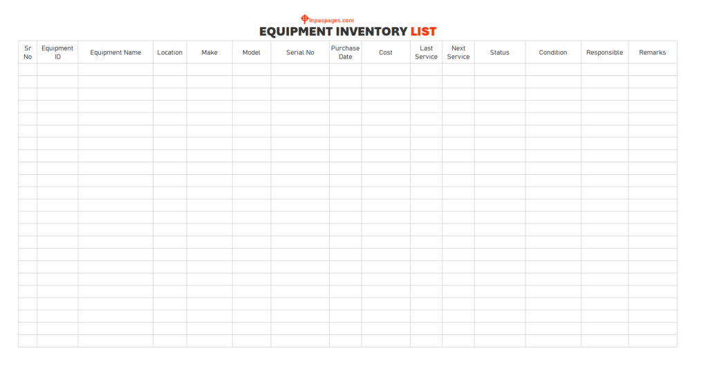 Inventory Template – Free Sample, Example, Format in Excel