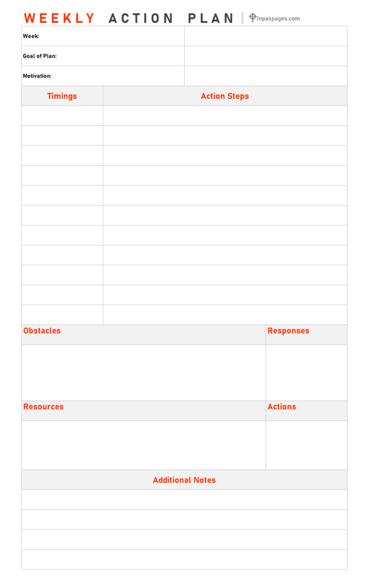 Action plan templates – 100% Free templates [Word | Excel | PDF]